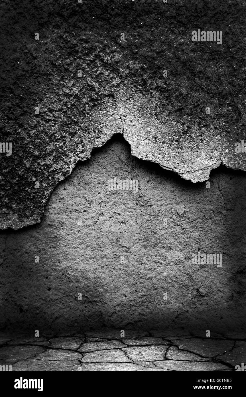 mysterious dark room with destroyed wall Stock Photo - Alamy