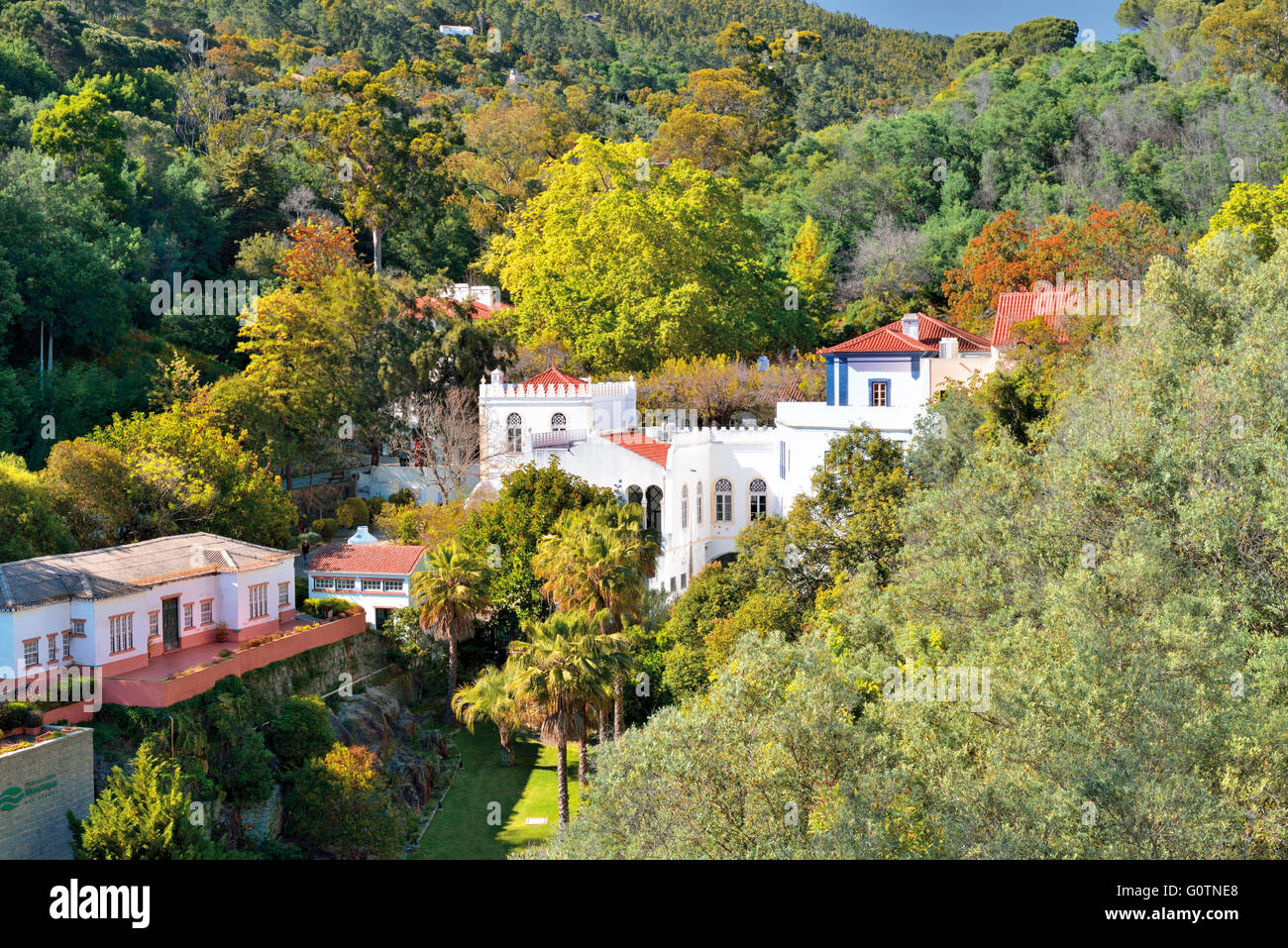 Portugal, Algarve: View to thermal village Caldas de Monchique Stock ...