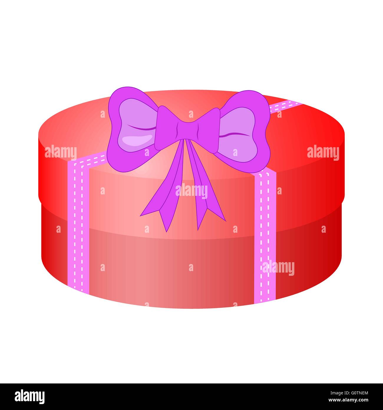 Round pink gift box Cut Out Stock Images & Pictures - Alamy