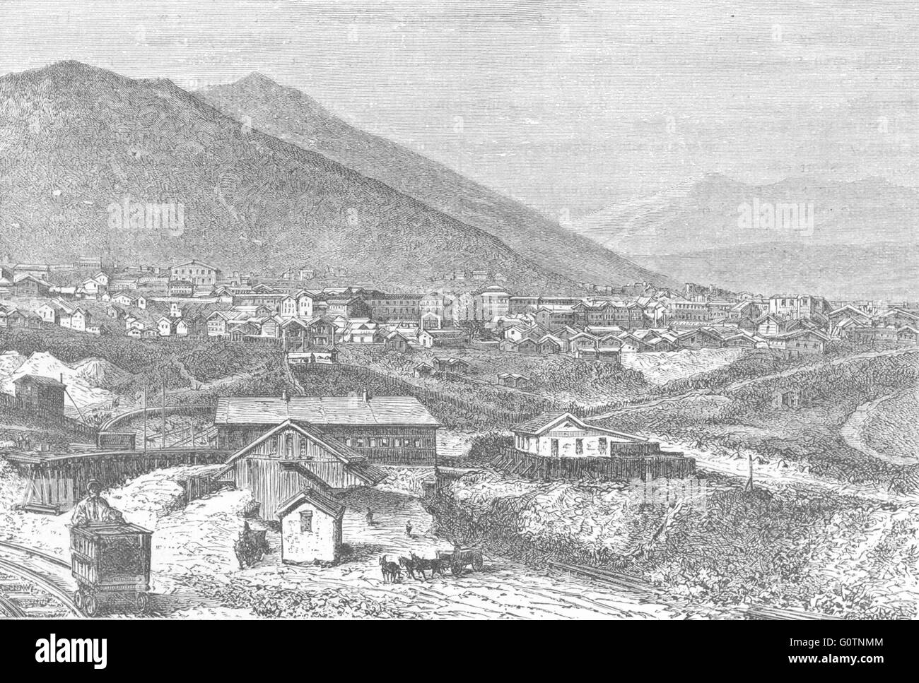VIRGINIA: A western settlement, antique print 1880 Stock Photo - Alamy