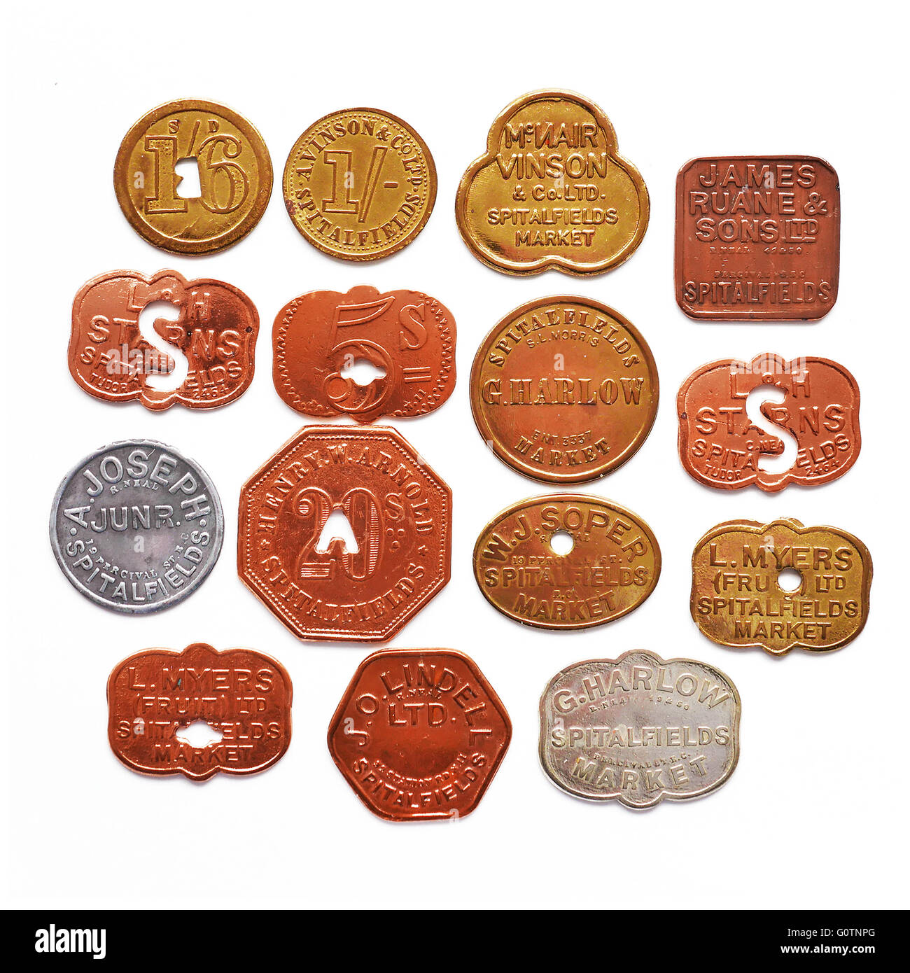 Spitalfields market tokens hi-res stock photography and images - Alamy