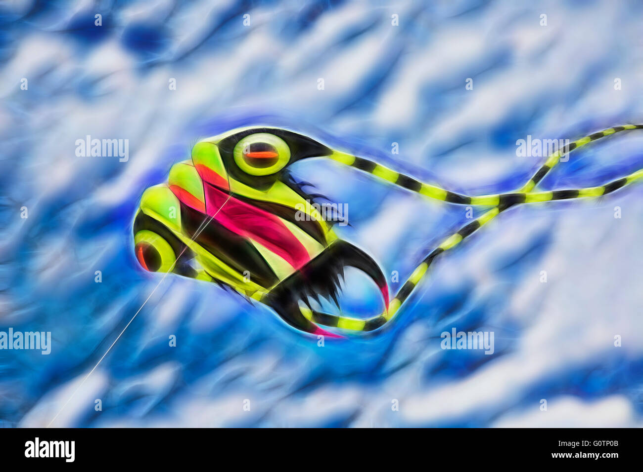 Alien kite flying at Weymouth Kite Festival in May with Fractalius ...