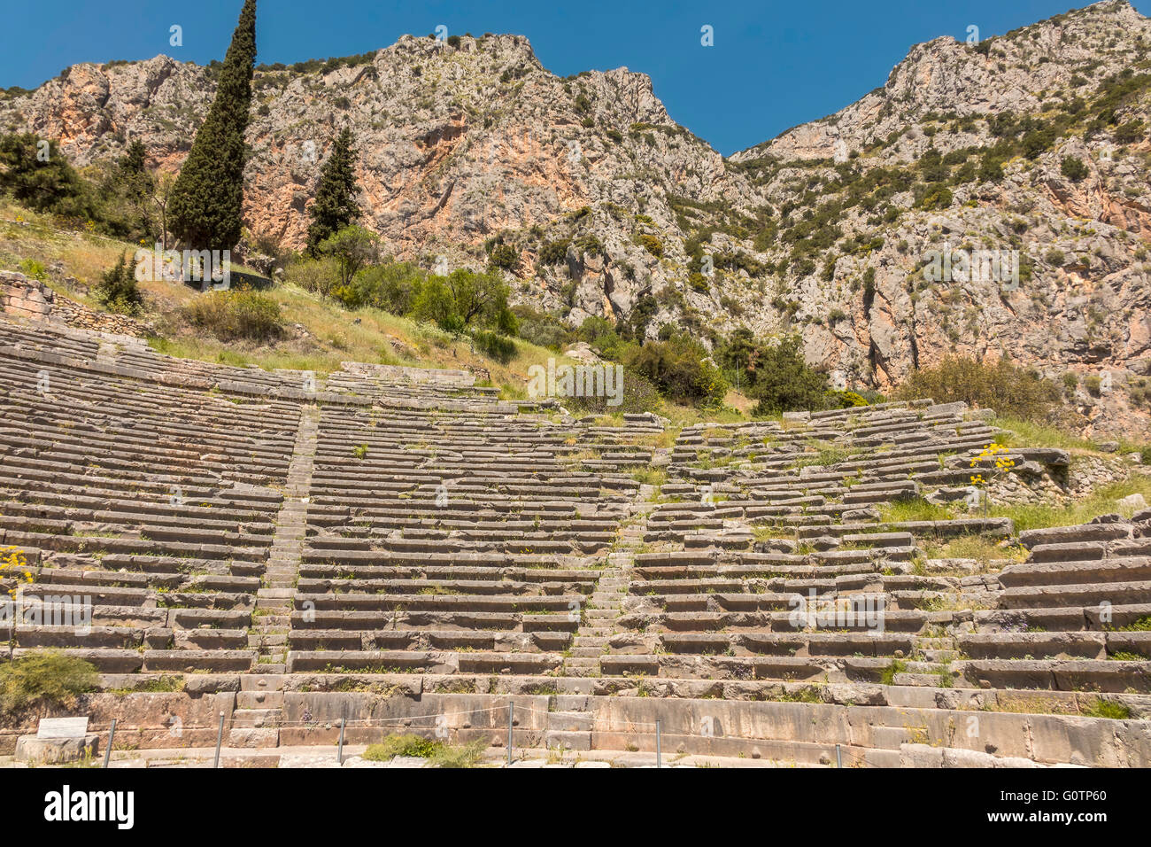 Part Of Amphitheatre Delphi Greece Stock Photo - Alamy