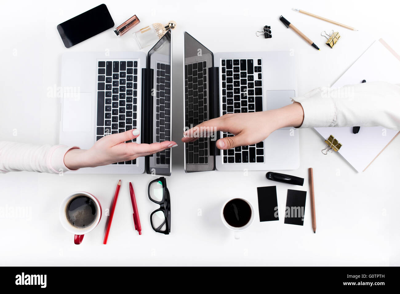 Hands of people working in the office. Technology Stock Photo - Alamy