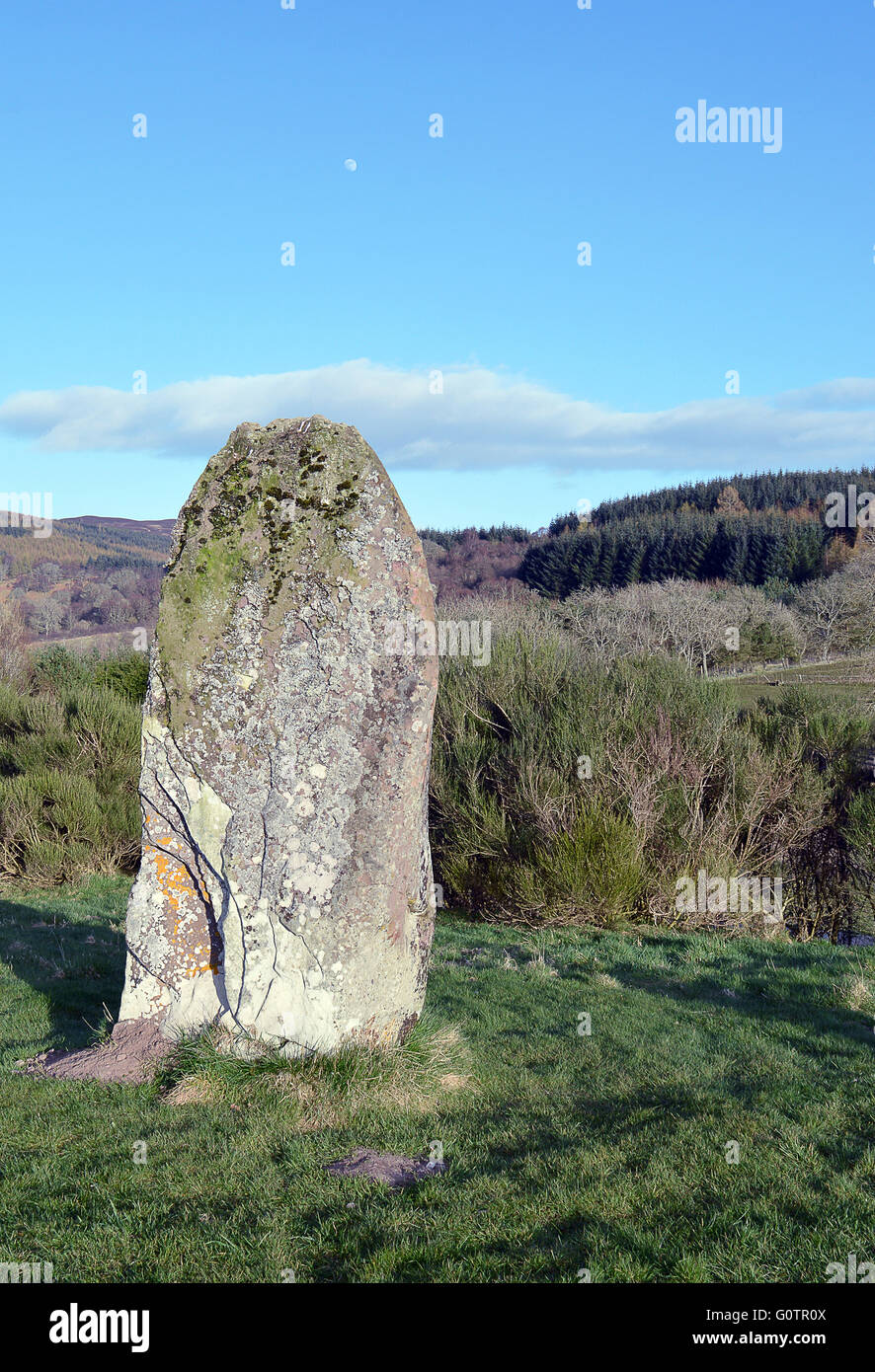 A 2.61 metre standing stone from ca 2500 - 1500 BC at Auchingarrich ...