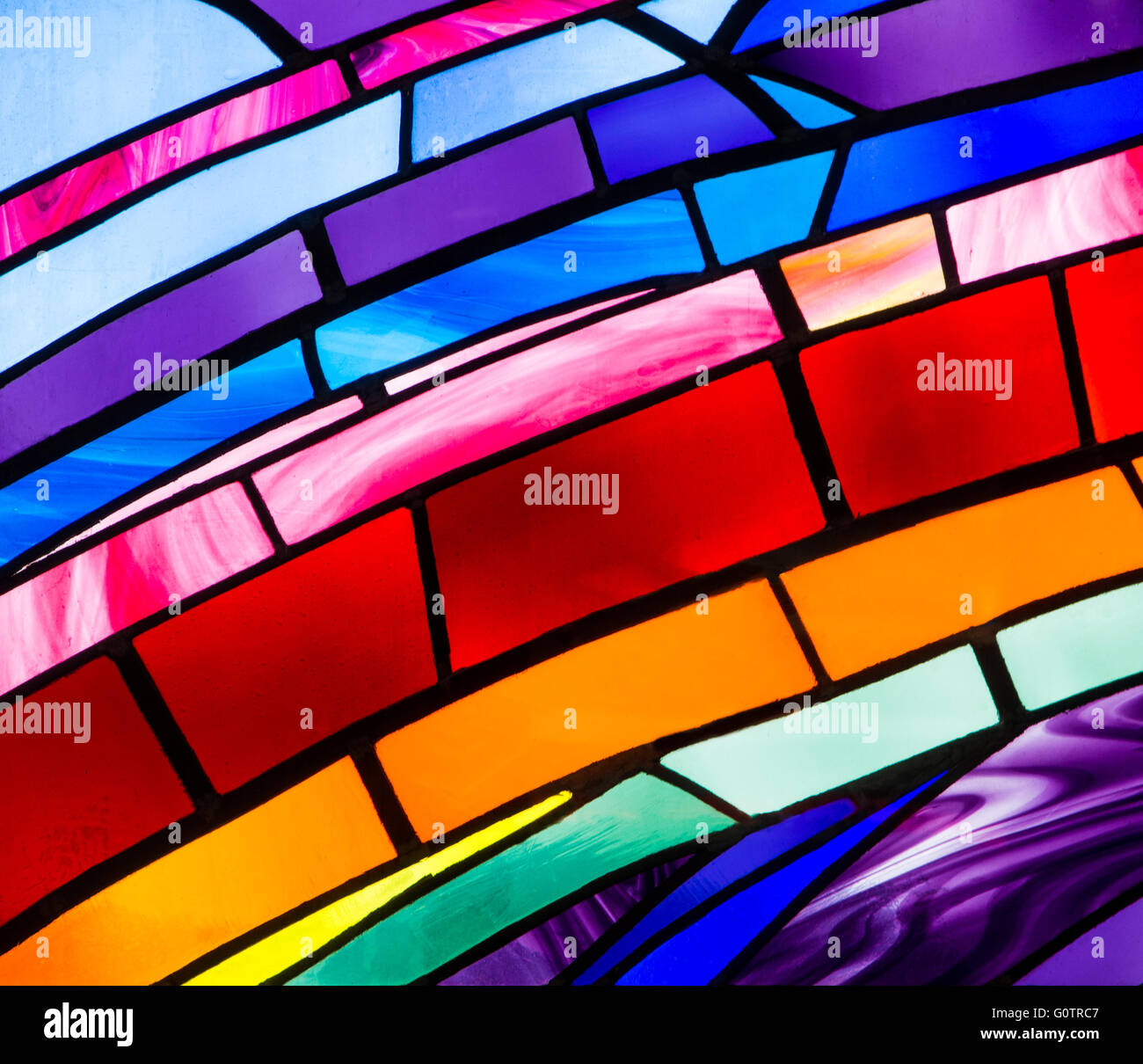 Wonderful colors in this stain glasswork Stock Photo - Alamy