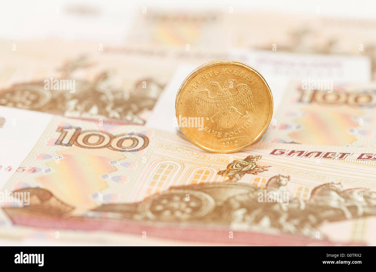 Russian currency, rouble: banknotes and coins close up Stock Photo - Alamy