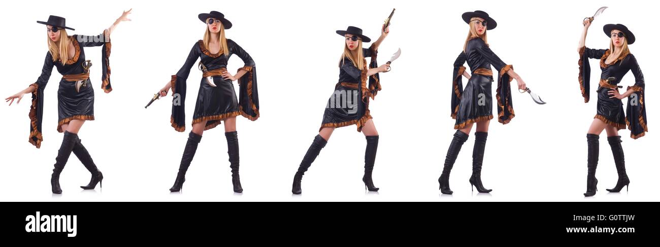 Woman pirate in various poses hi-res stock photography and images - Alamy