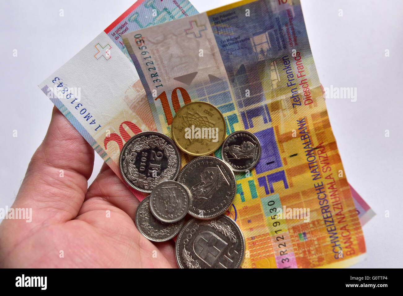 Swiss franc notes hi-res stock photography and images - Alamy