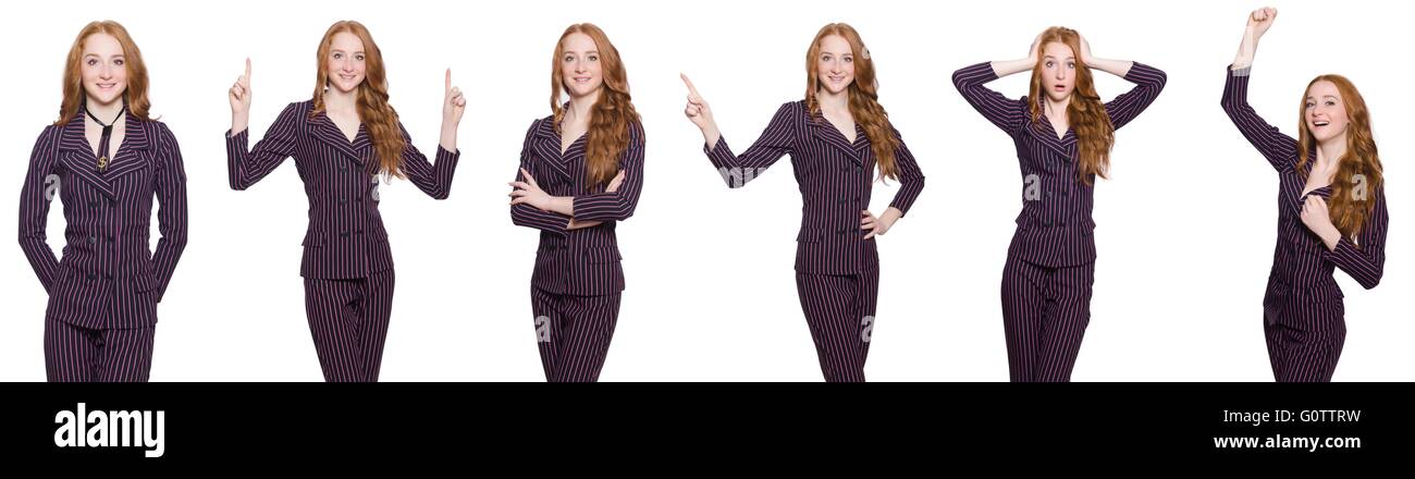 Business lady in various poses isolated on white Stock Photo - Alamy