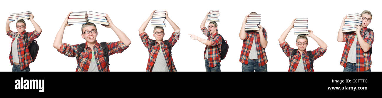 Composite photo of student with books Stock Photo - Alamy