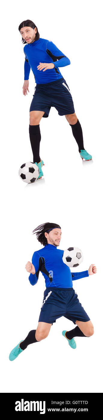 Football player isolated on the white background Stock Photo - Alamy