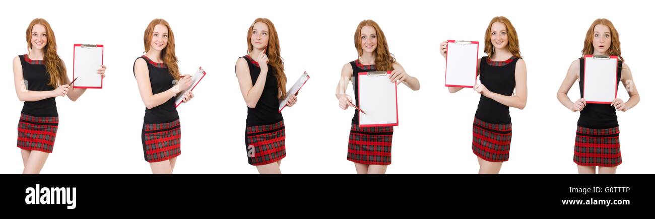 Young student in various poses isolated on white Stock Photo - Alamy