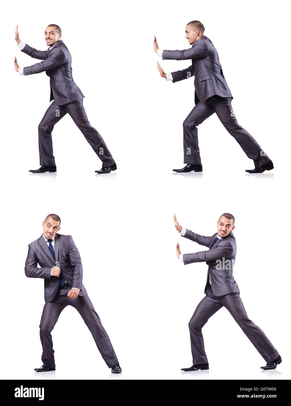 Businessman in various poses isolated on white Stock Photo - Alamy