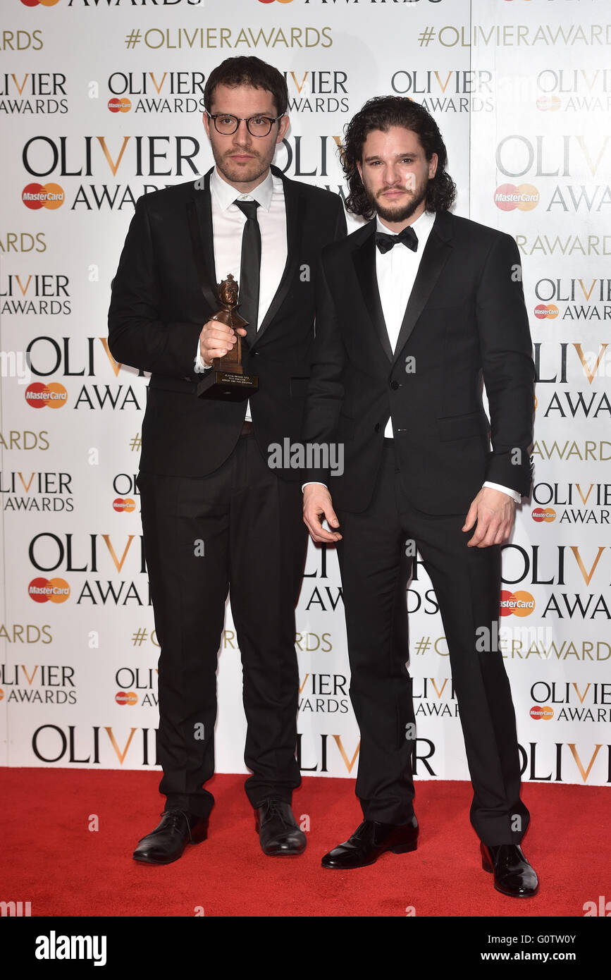 The Olivier Awards held at the Royal Opera House - Press Room. Featuring: Kit Harington, Drew ...