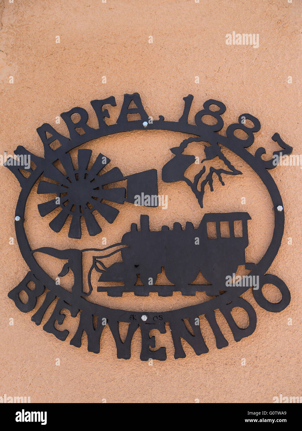 Marfa sign, Marfa, Texas Stock Photo - Alamy