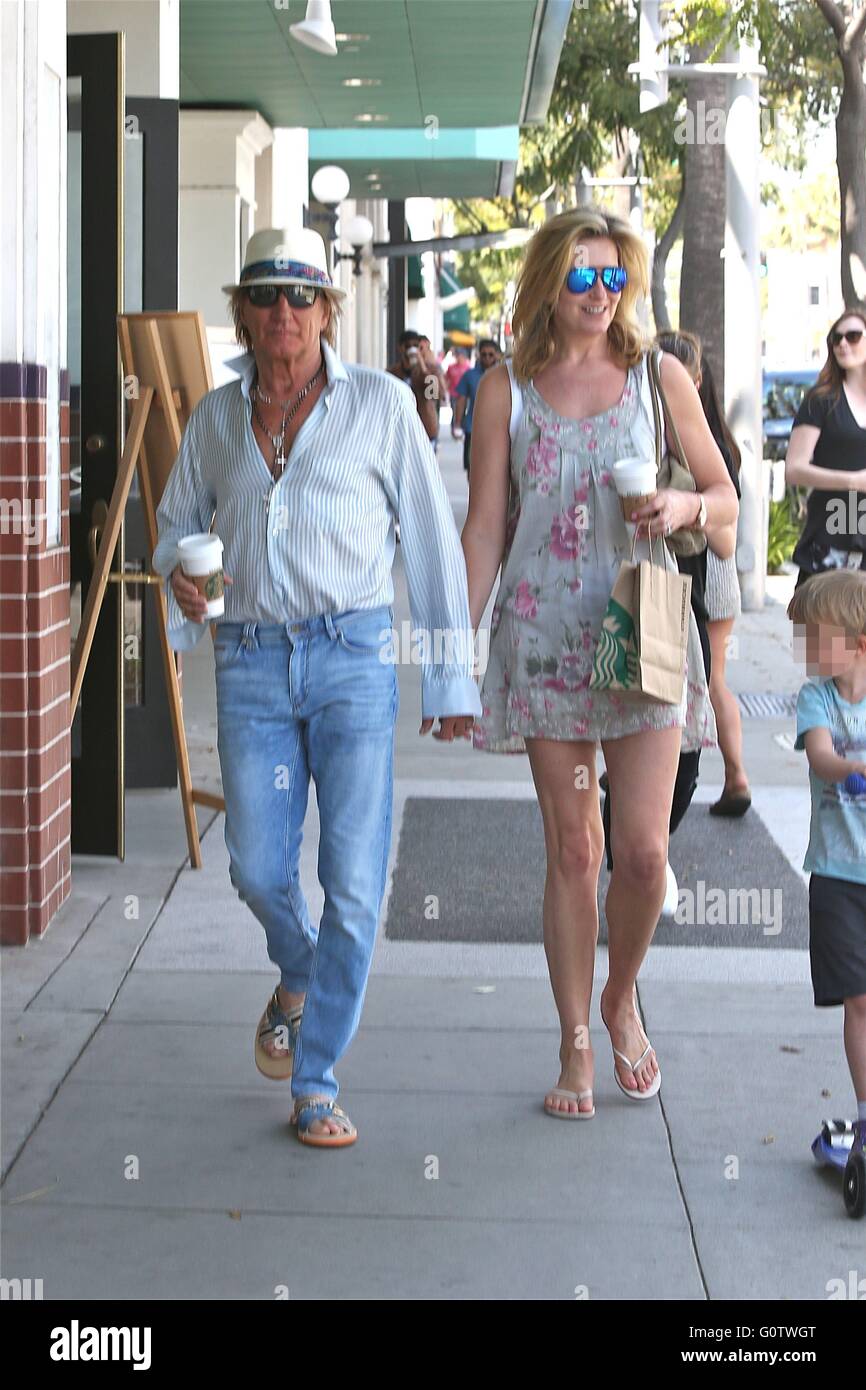 Rod Stewart out with wife Penny Lancaster and their son, Aiden on a ...