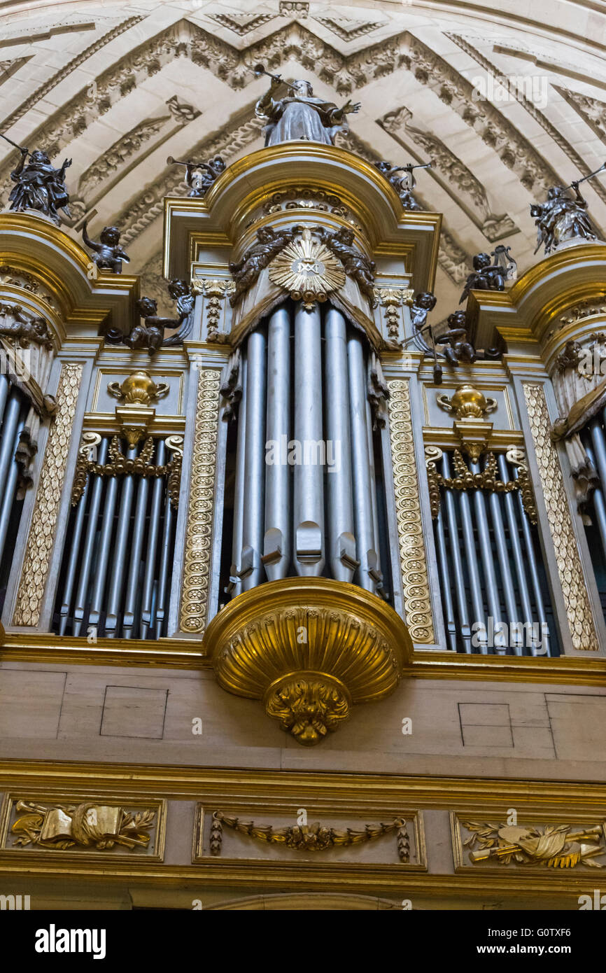 View of the monumental organ located within the choir, typically ...