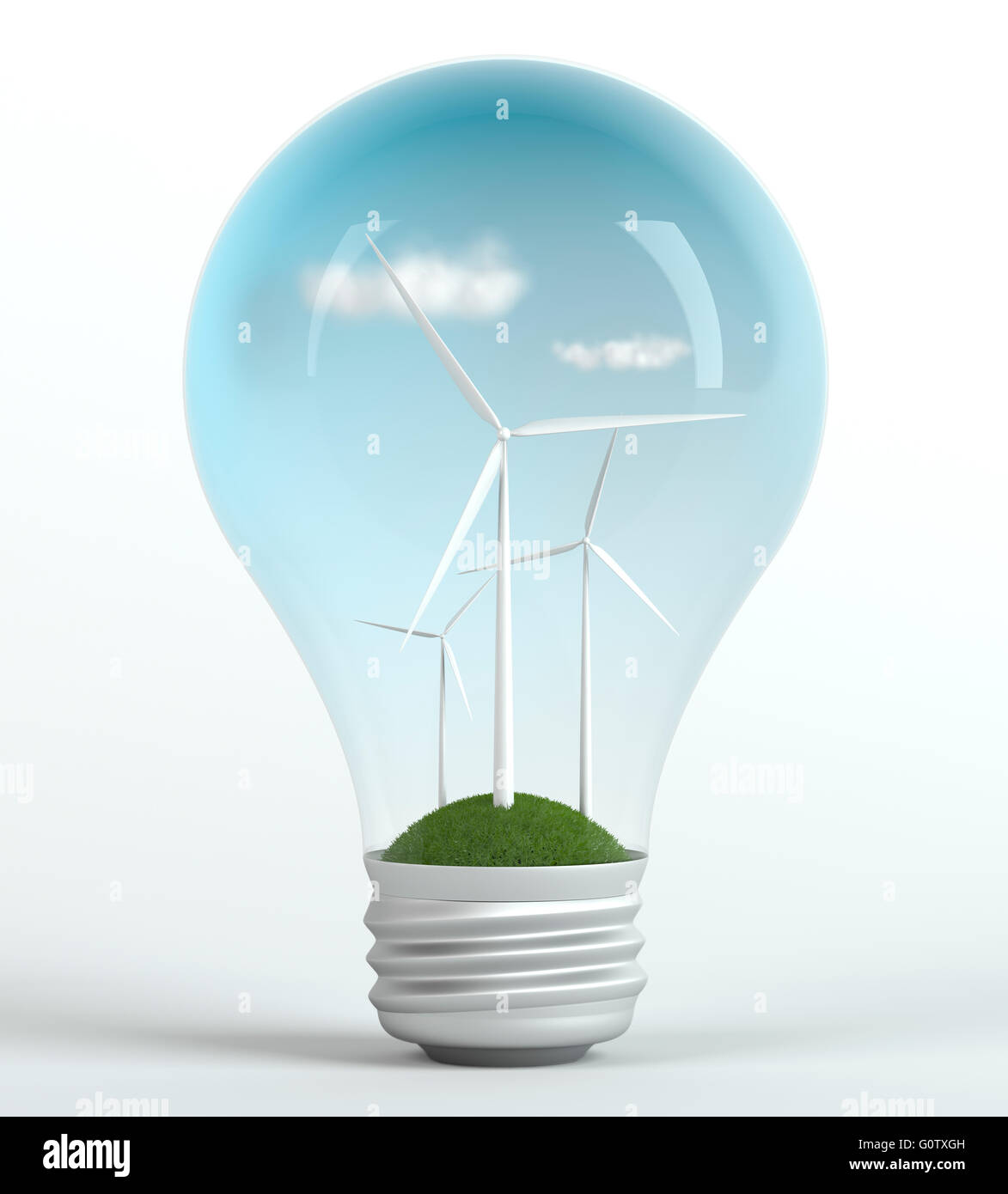 Wind turbine light bulb illustration hi-res stock photography and ...