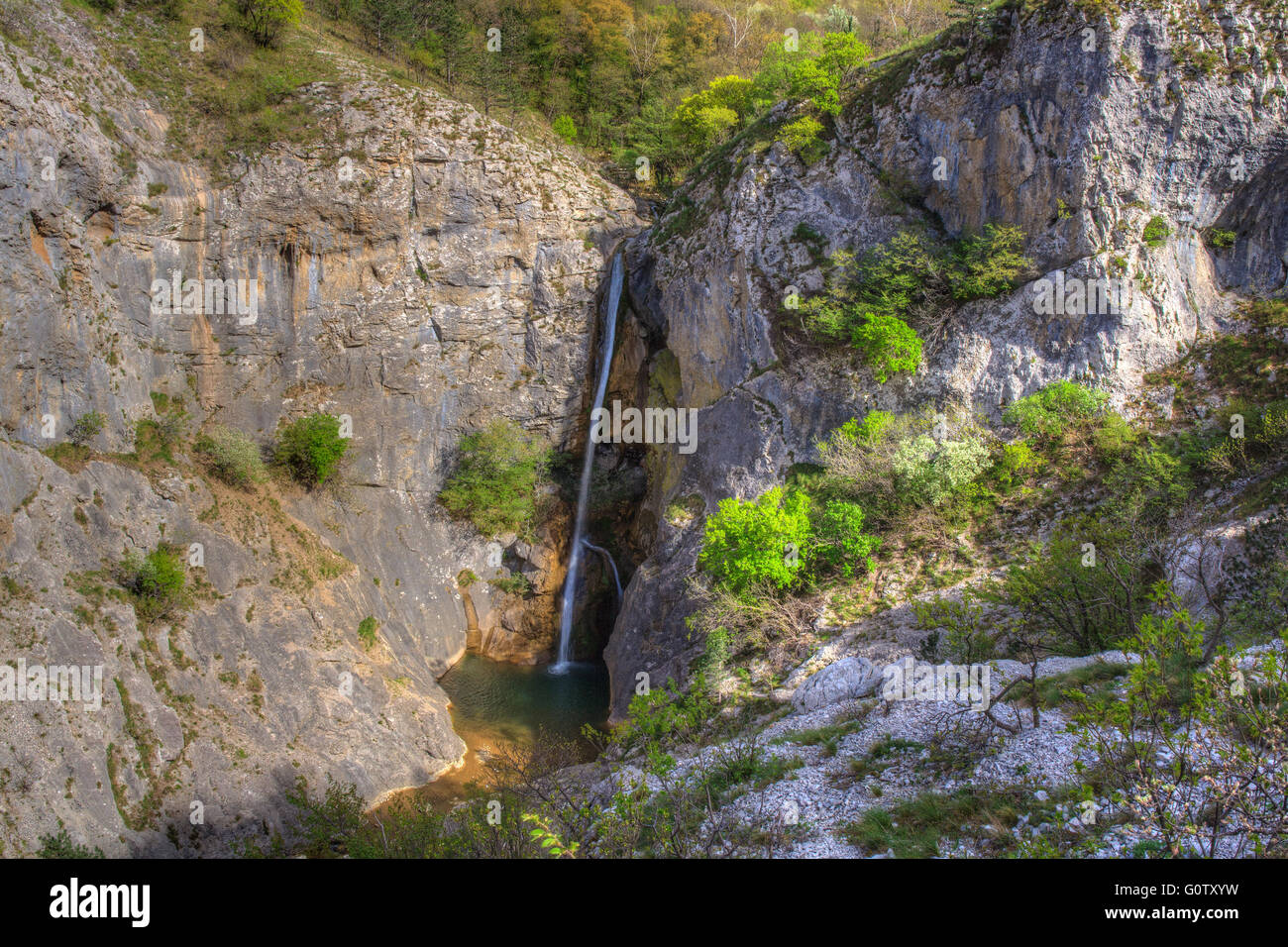 View of the waterfall of Rosandra River Stock Photo - Alamy