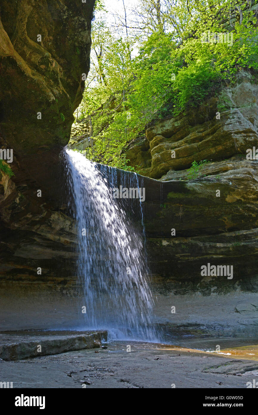 The waterfall at the sandstone cliffs of La Salle Canyon in Starved ...