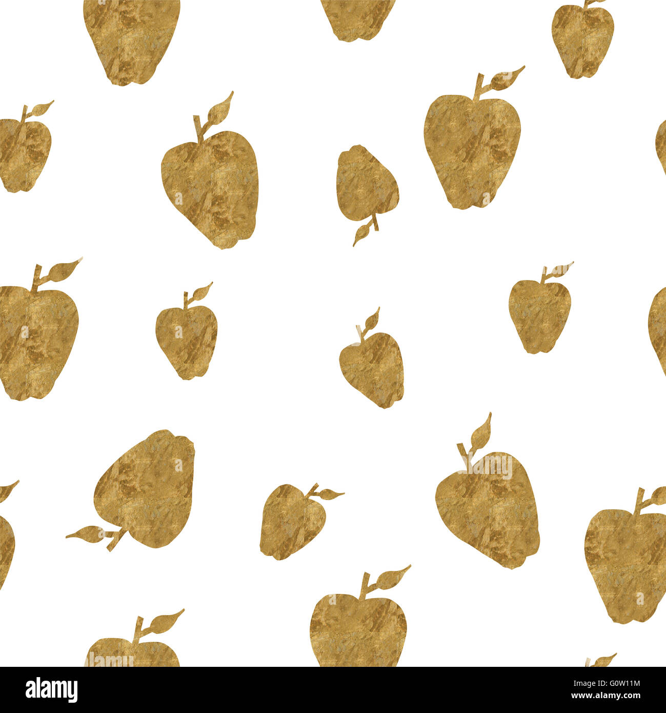 Seamless pattern with golden apples Stock Photo - Alamy