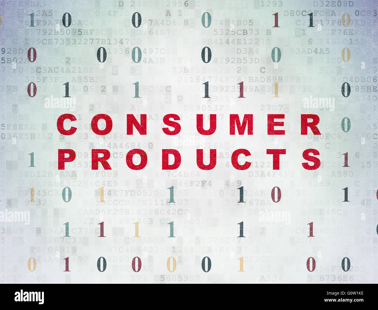 Business concept: Consumer Products on Digital Data Paper background ...