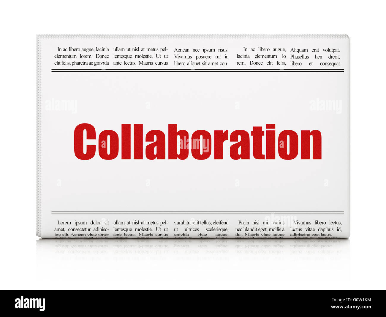 Finance concept: newspaper headline Collaboration Stock Photo - Alamy