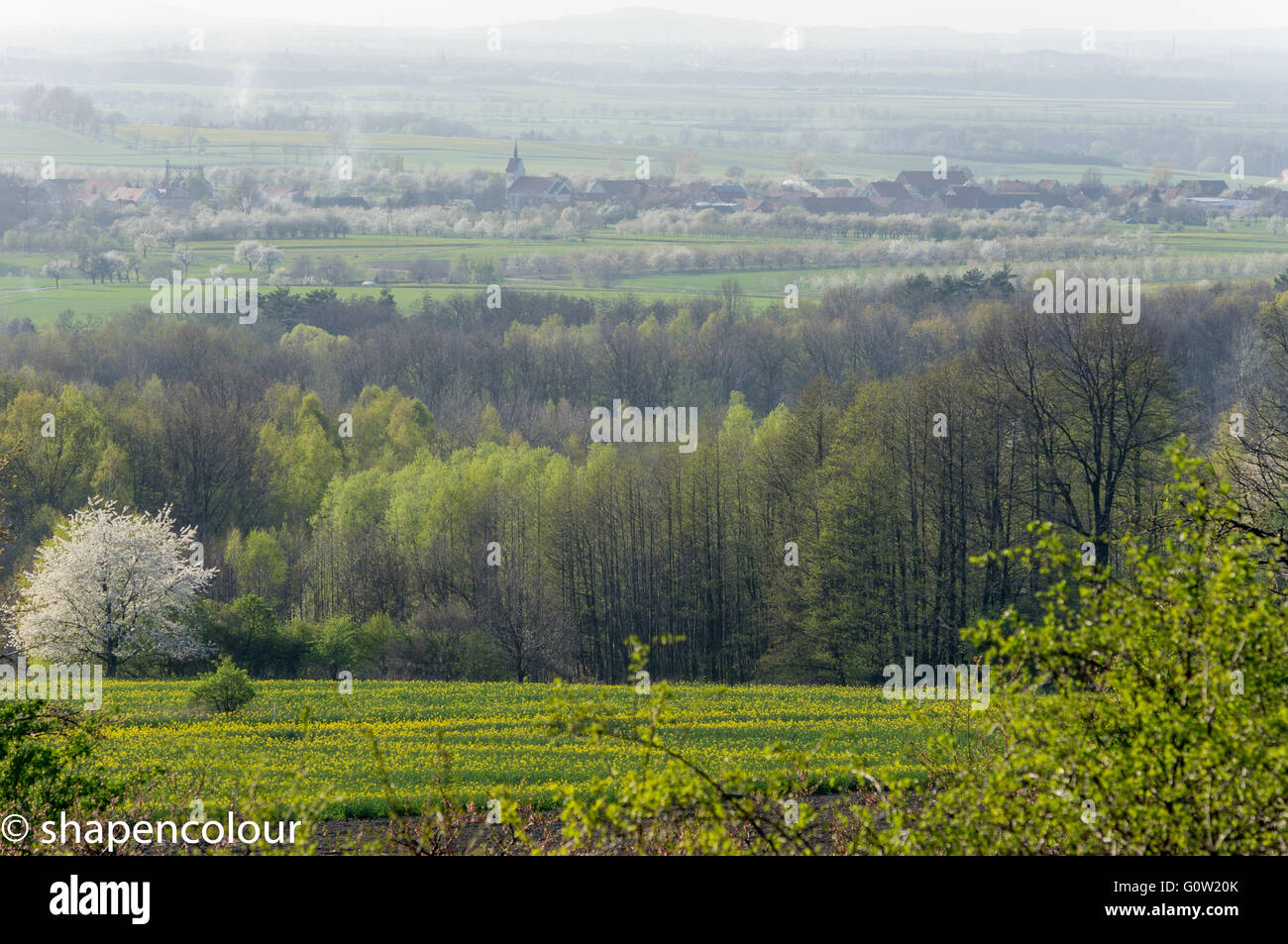 Early spring rural landscape lower Silesia poland Stock Photo - Alamy