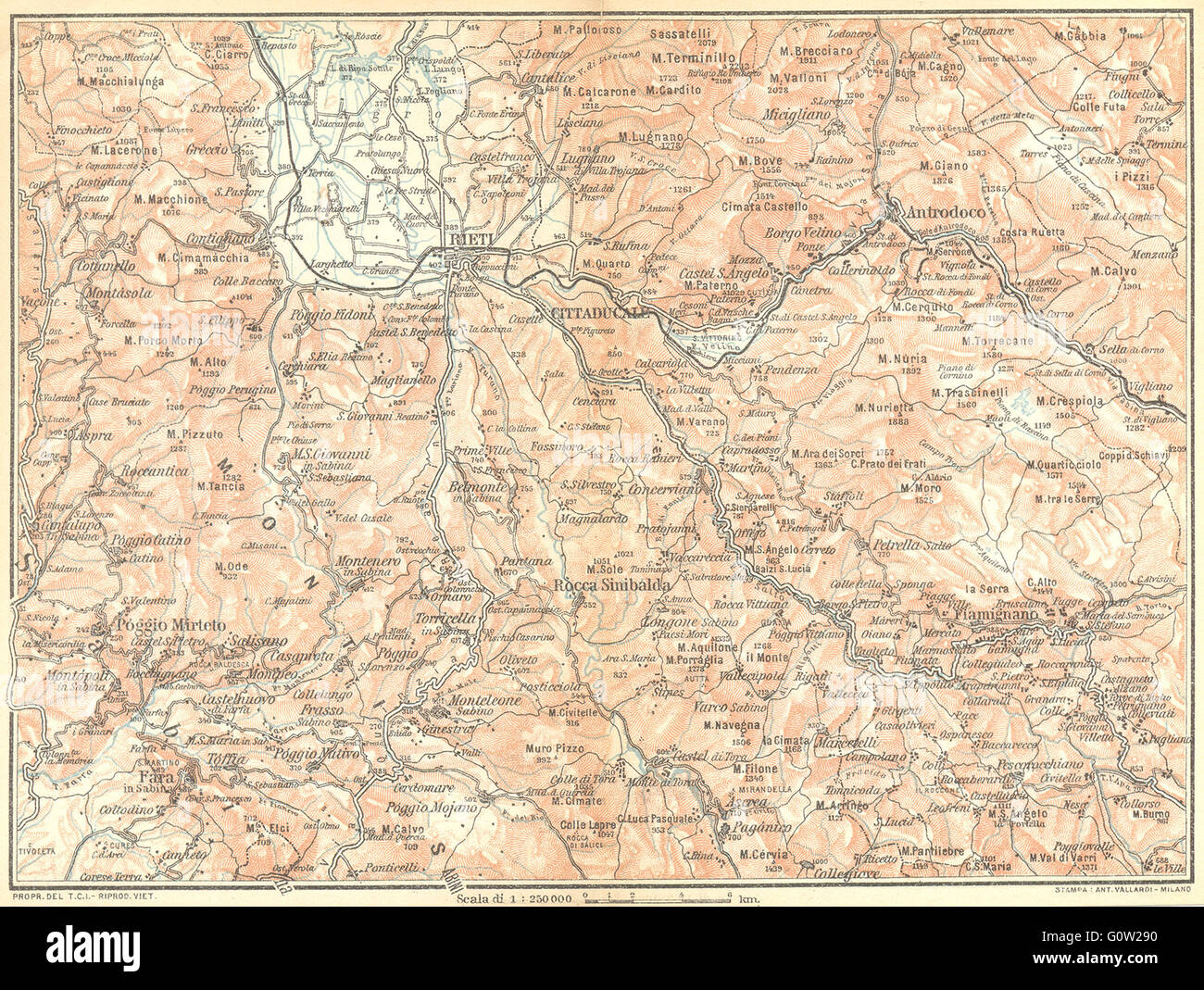 ITALY: Piano di Rieti, Sabina Settentr, valli Velino, Salto Turano ...