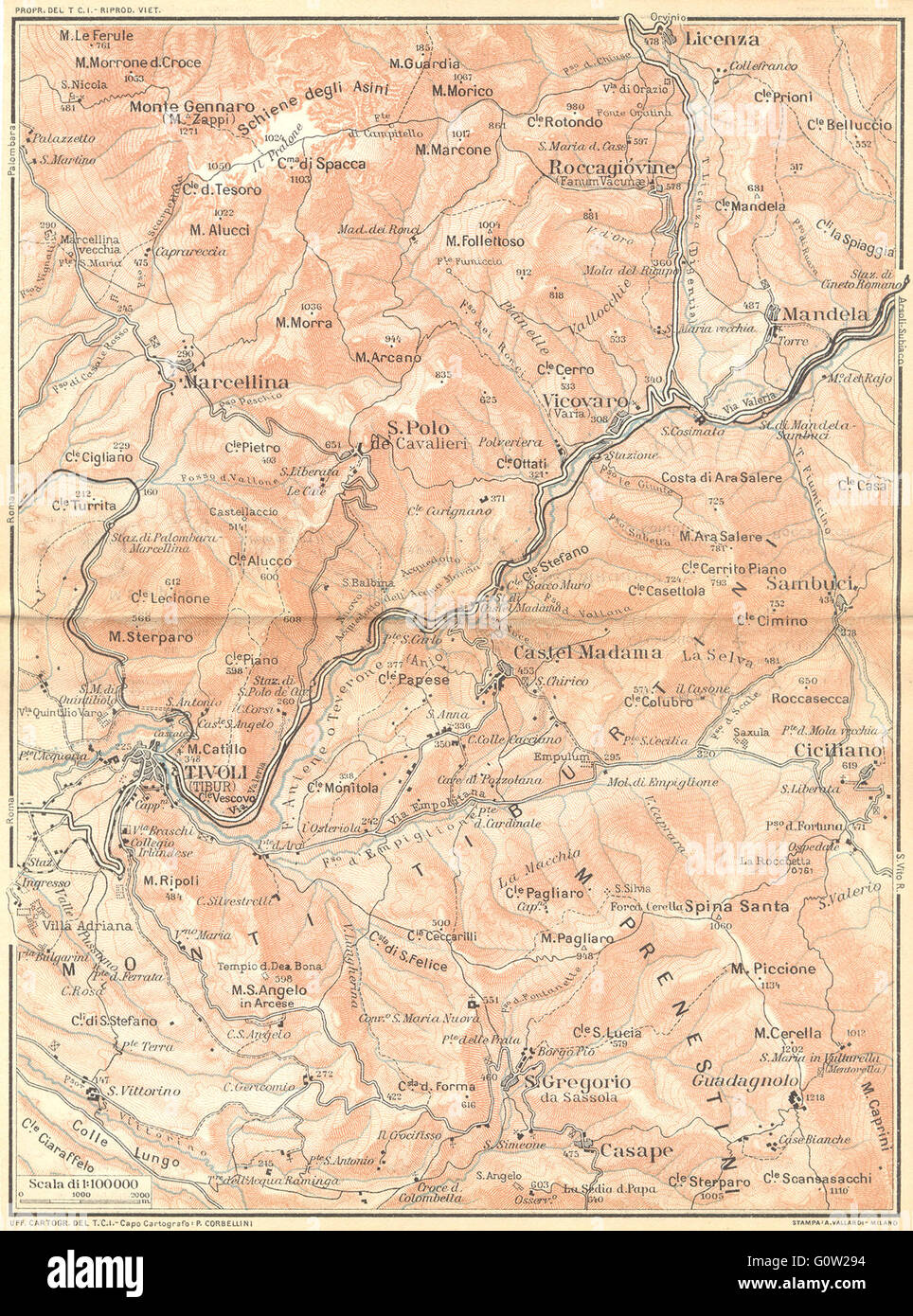 ITALY: Da Tivoli a Mandela. Ciciliano Marcellina Licenza Vicovaro, 1924 ...