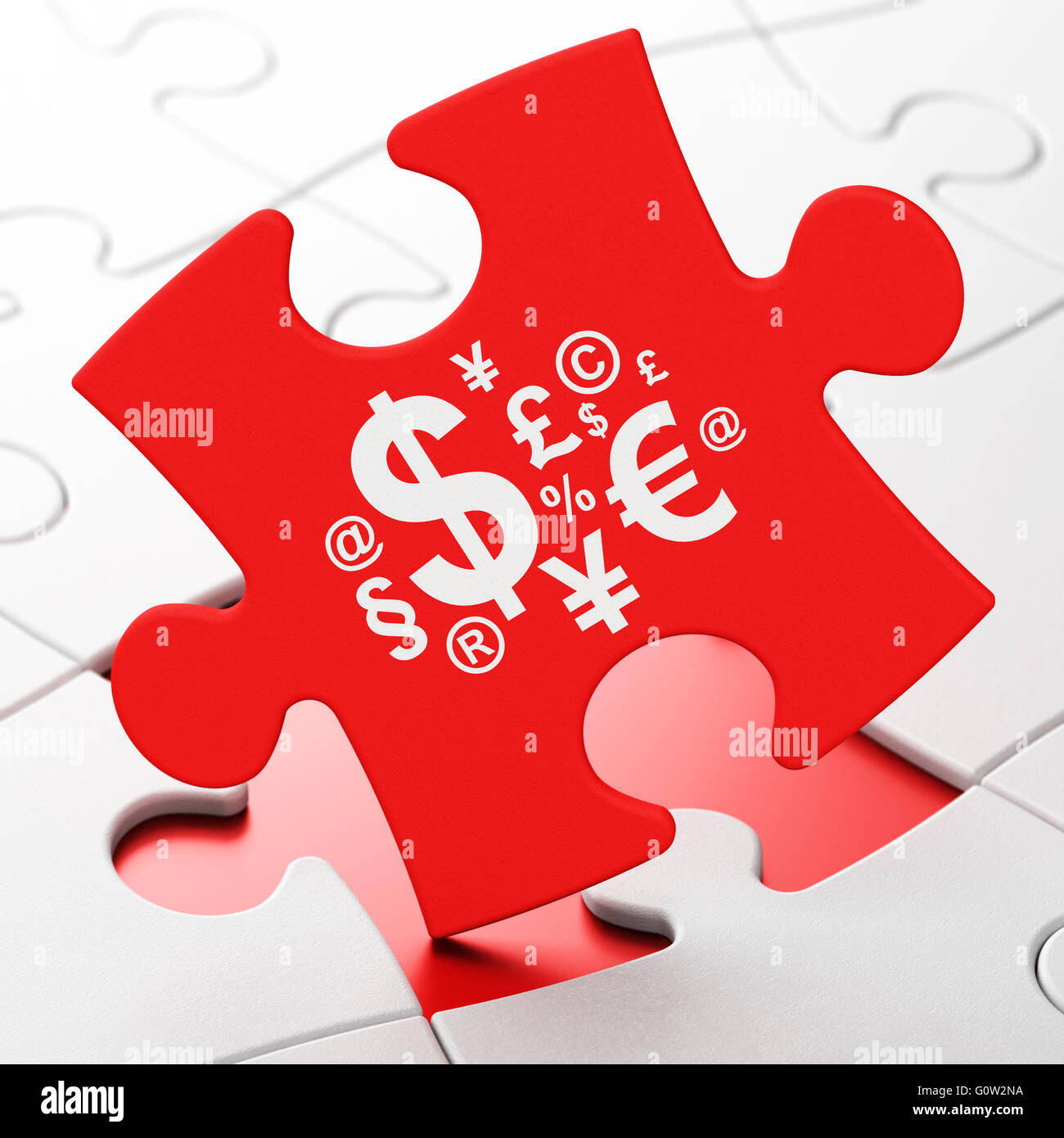 Advertising concept: Finance Symbol on puzzle background Stock Photo ...