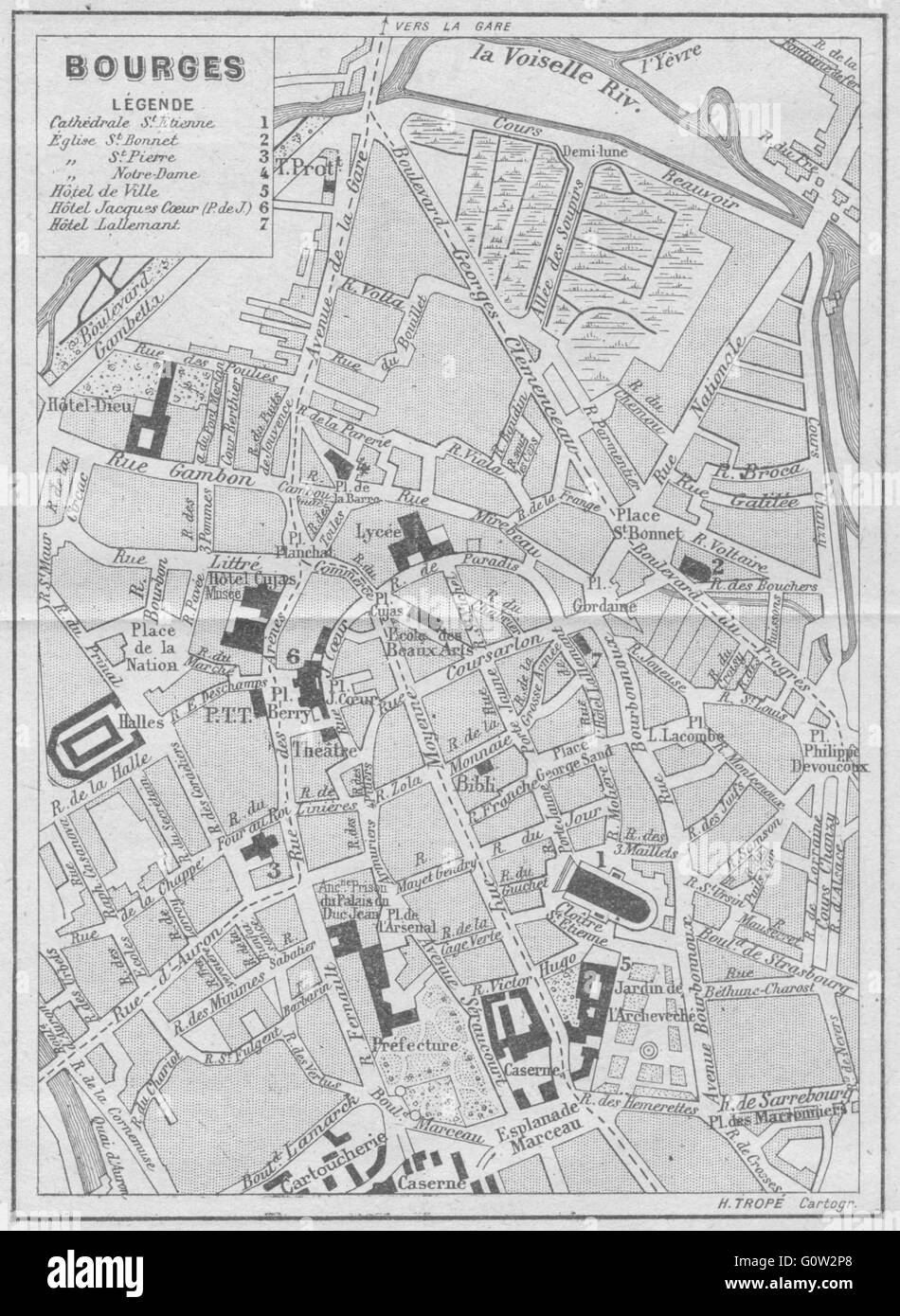 Bourges map hi-res stock photography and images - Alamy