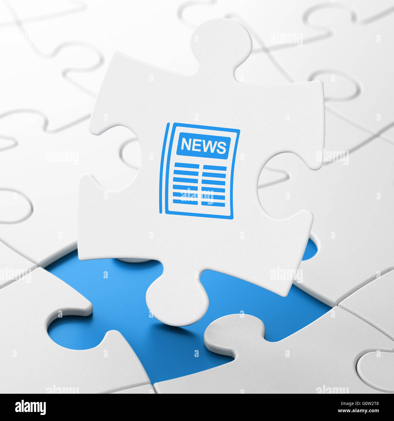 News concept: Newspaper on puzzle background Stock Photo - Alamy