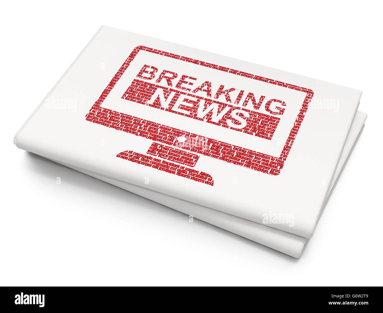 News concept: Breaking News On Screen on Blank Newspaper background ...