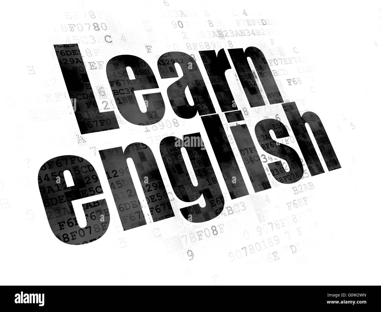 Studying concept: Learn English on Digital background Stock Photo - Alamy
