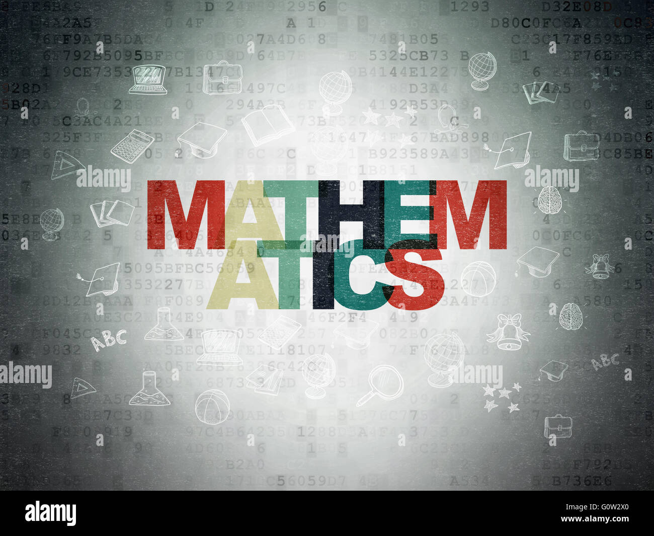 Learning concept: Mathematics on Digital Data Paper background Stock ...
