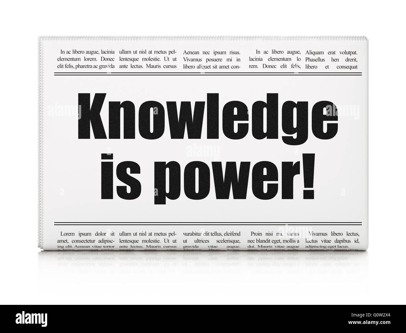 Learning concept: newspaper headline Knowledge Is power! Stock Photo - Alamy