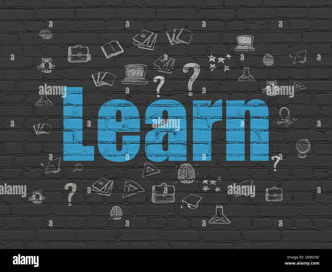 Education concept: Learn on wall background Stock Photo - Alamy