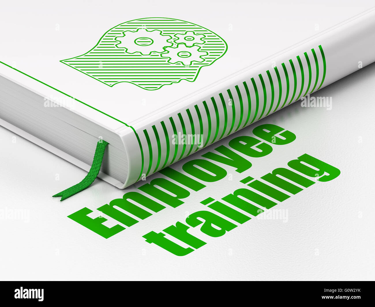 Studying concept: book Head With Gears, Employee Training on white ...