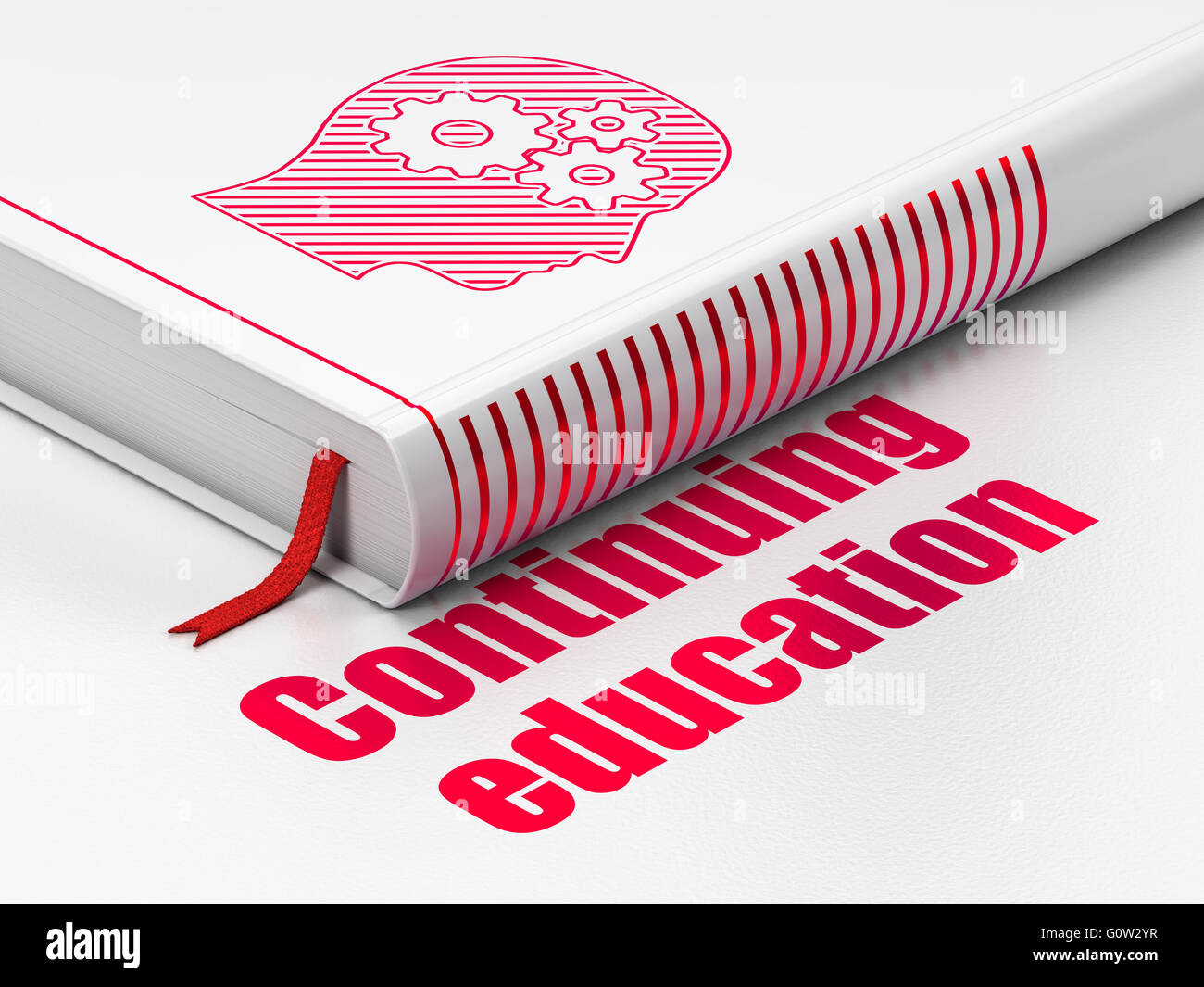Learning concept: book Head With Gears, Continuing Education on white ...