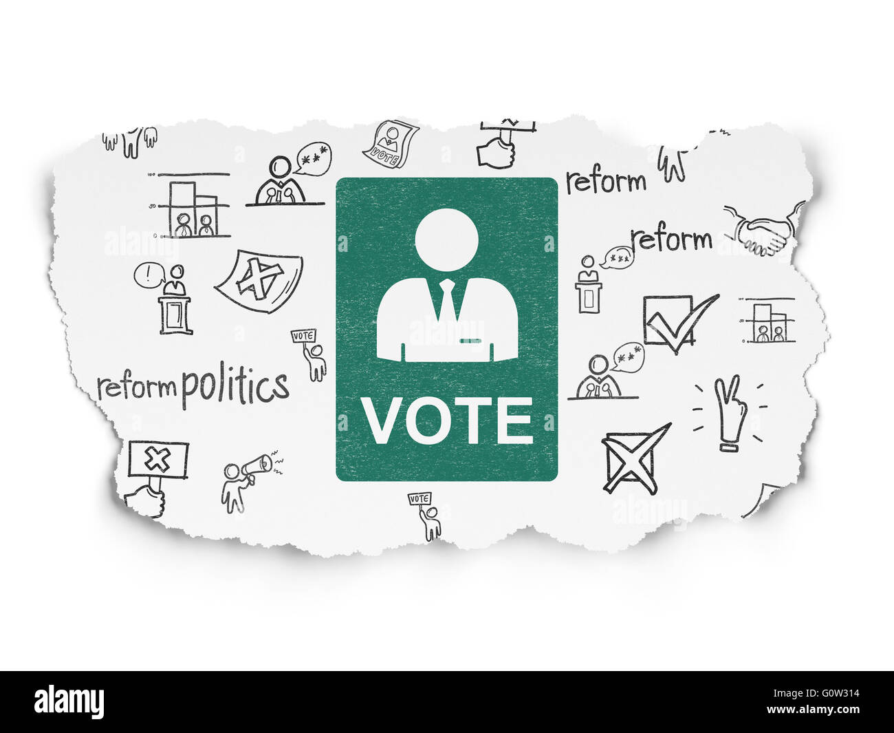 Politics concept: Ballot on Torn Paper background Stock Photo - Alamy