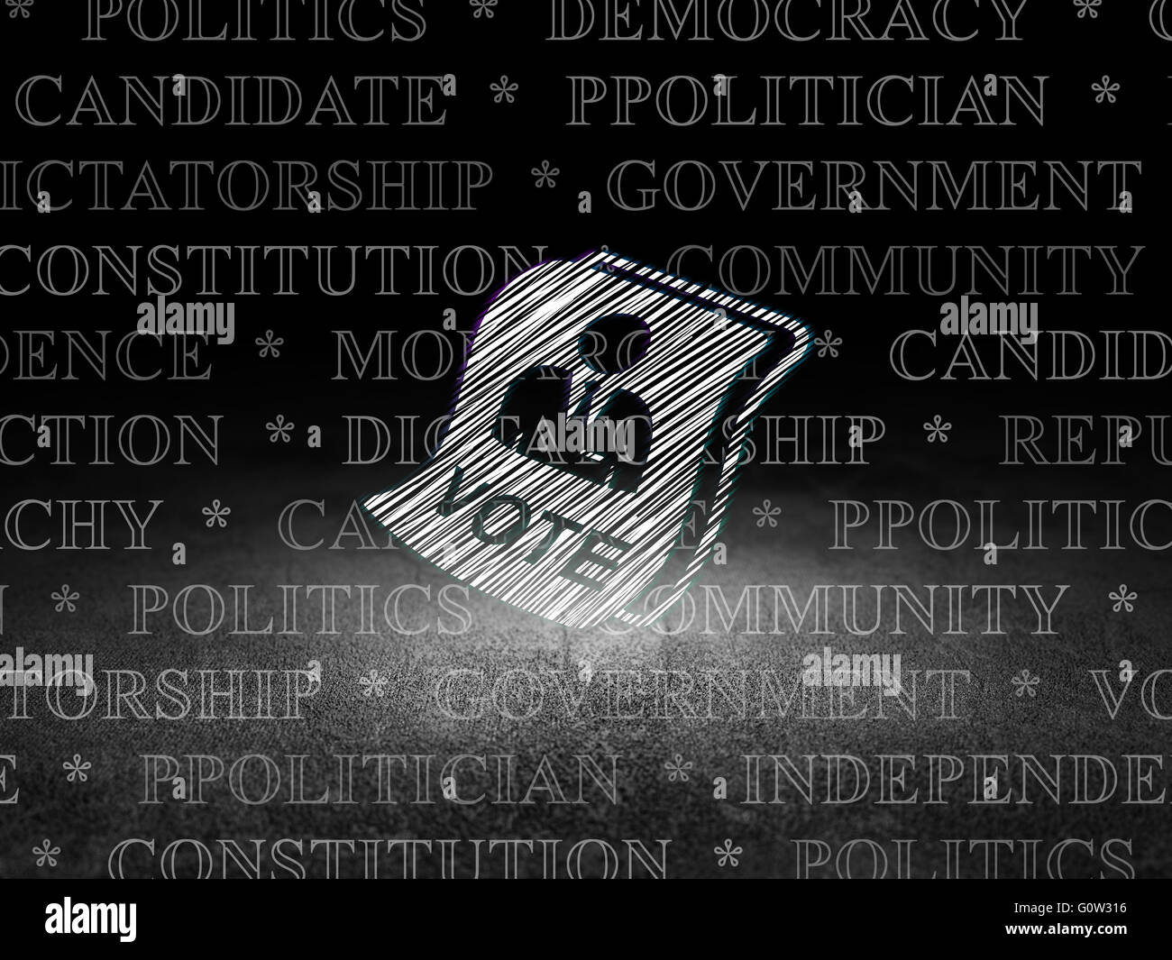 Political concept: Ballot in grunge dark room Stock Photo - Alamy