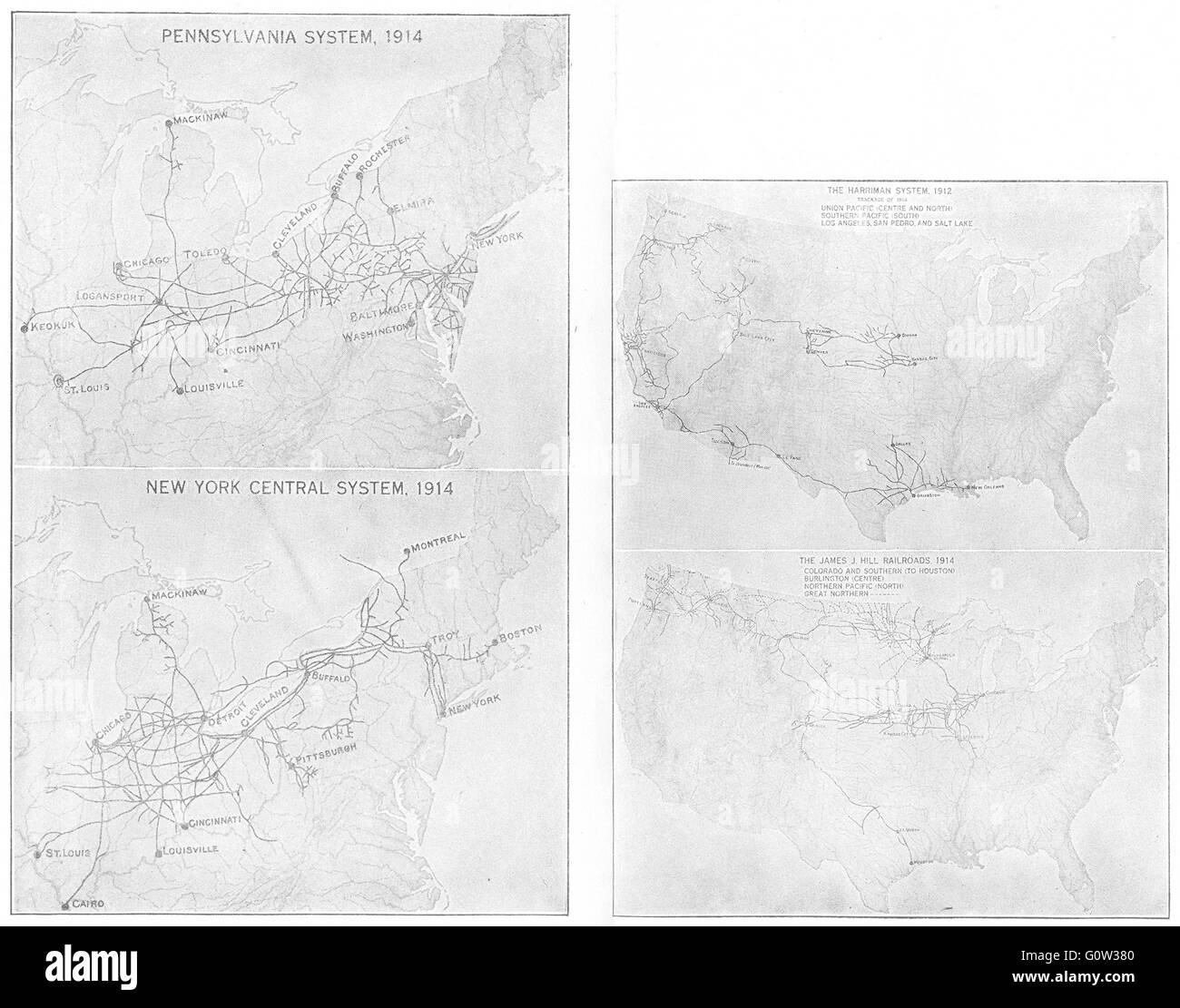 Pennsylvania railroad system map hi-res stock photography and images ...