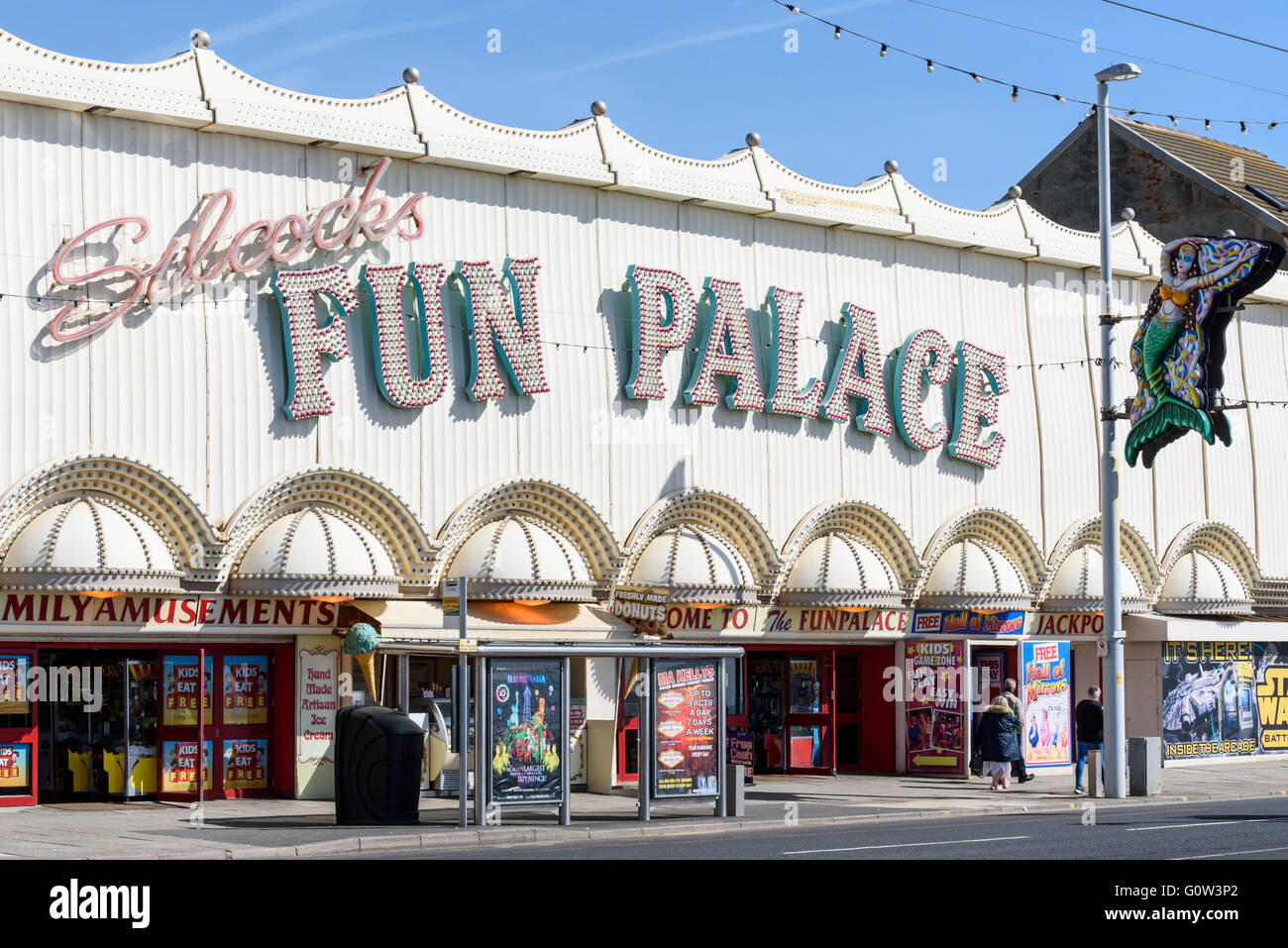 Silcock's Fun Palace amusement arcade on the promenade in Blackpool ...
