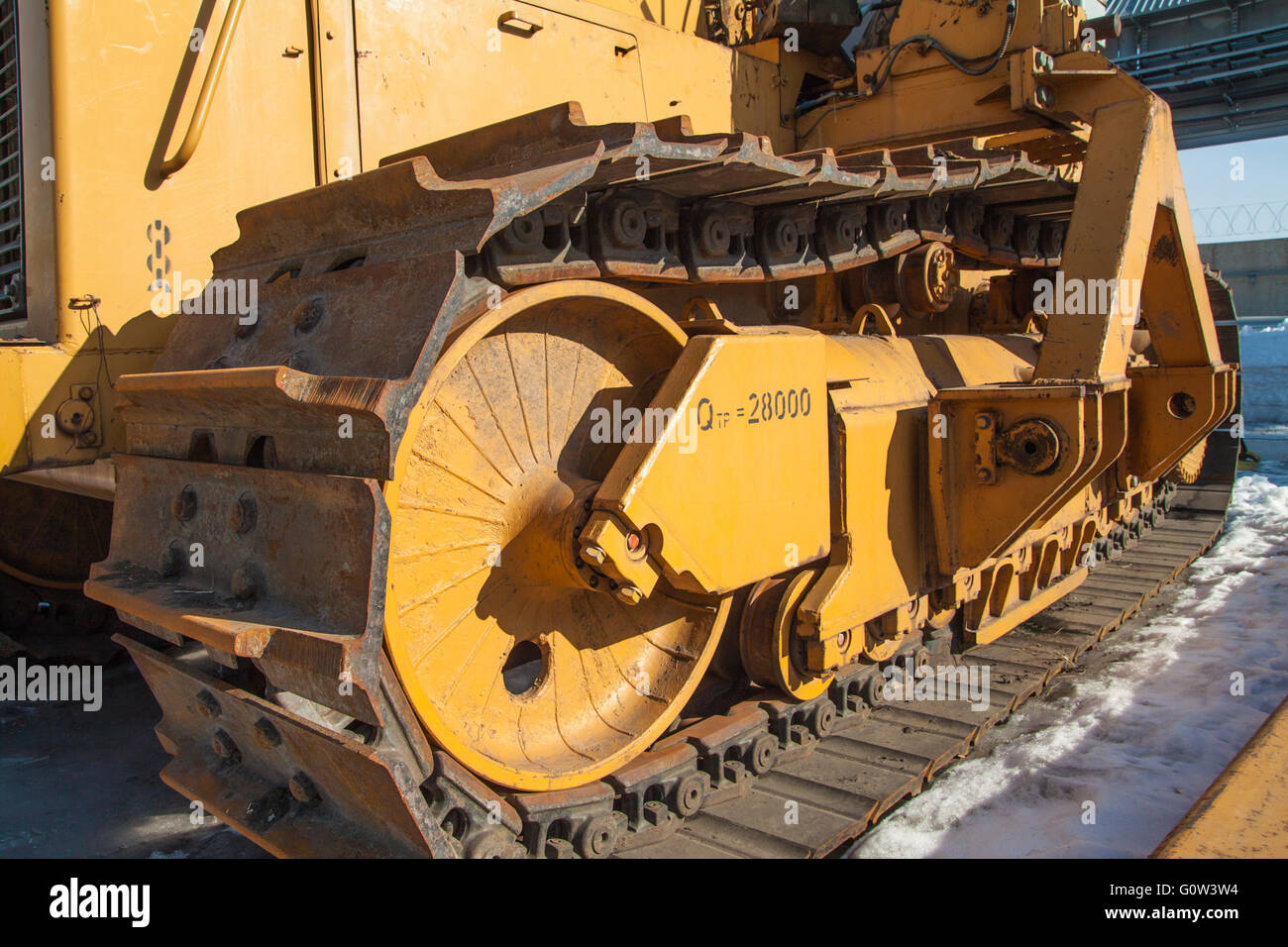 dirty rusty tractor standing on the street Stock Photo - Alamy