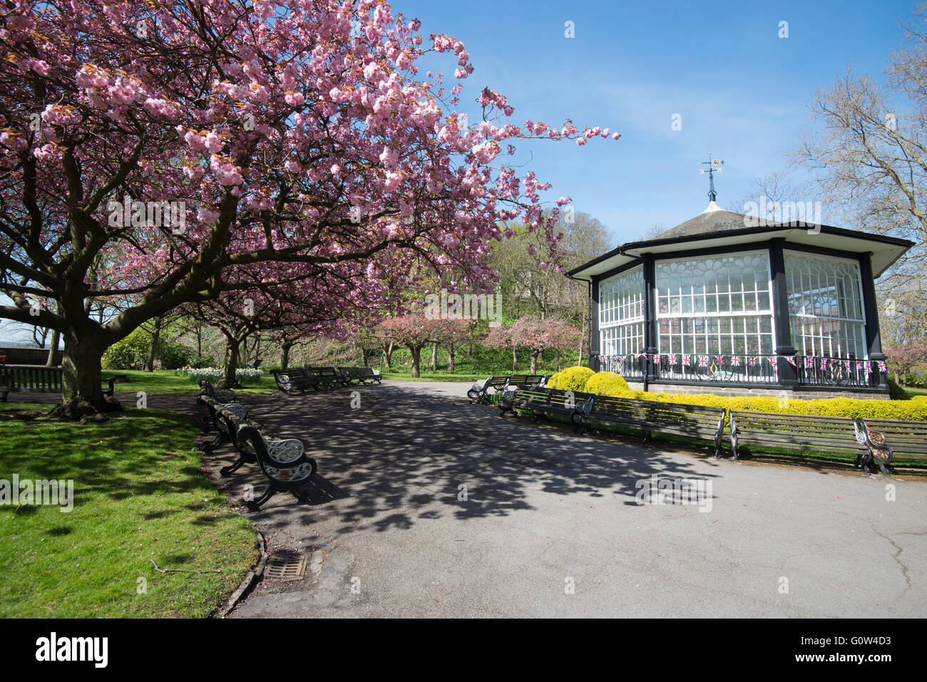 Spring at Nottingham Castle Bandstand, Nottinghamshire England UK Stock ...