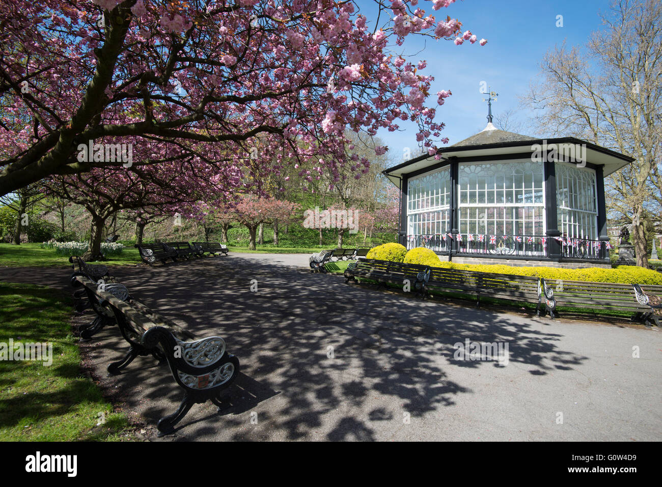 Spring at Nottingham Castle Bandstand, Nottinghamshire England UK Stock ...