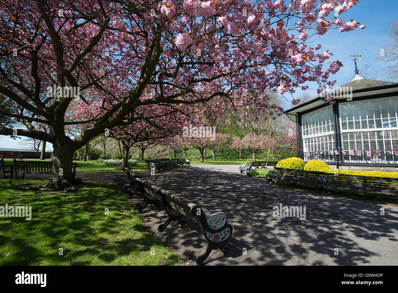 Spring at Nottingham Castle Bandstand, Nottinghamshire England UK Stock ...