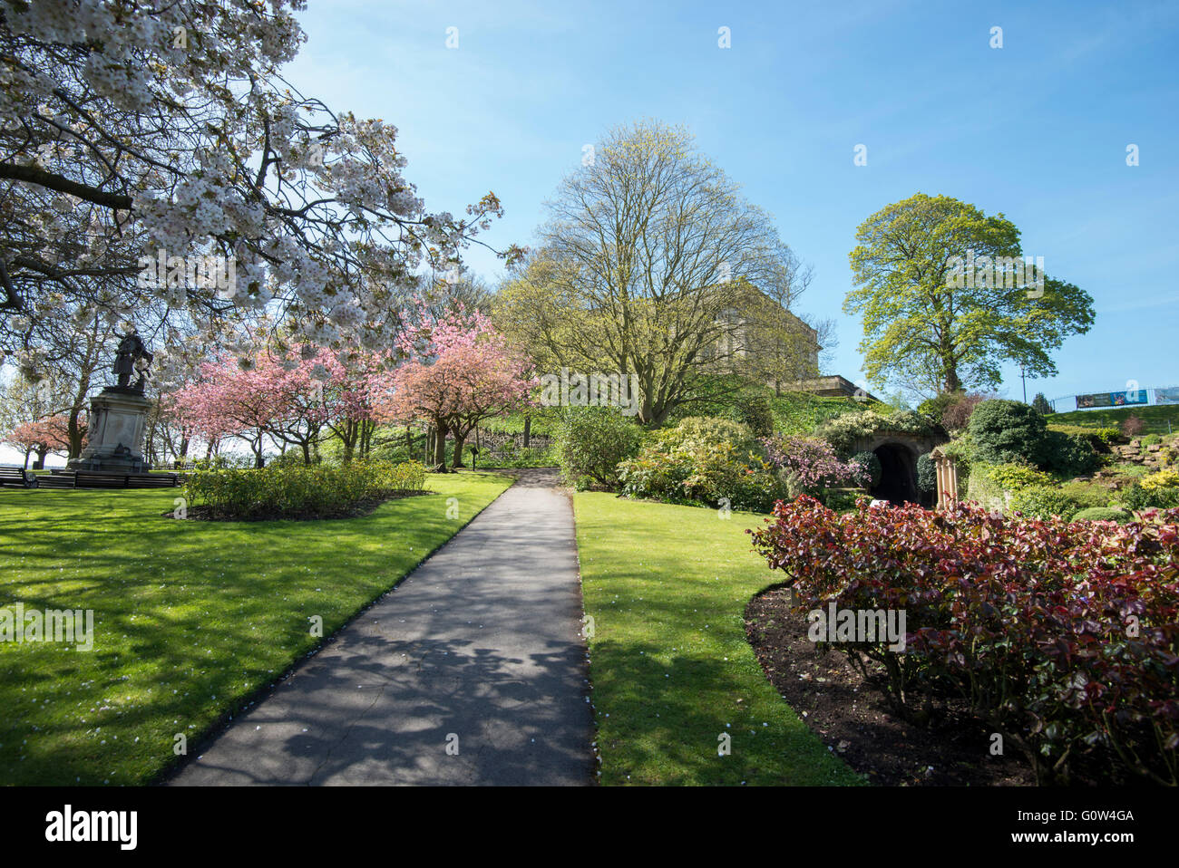 Spring at Nottingham Castle, Nottinghamshire England UK Stock Photo - Alamy